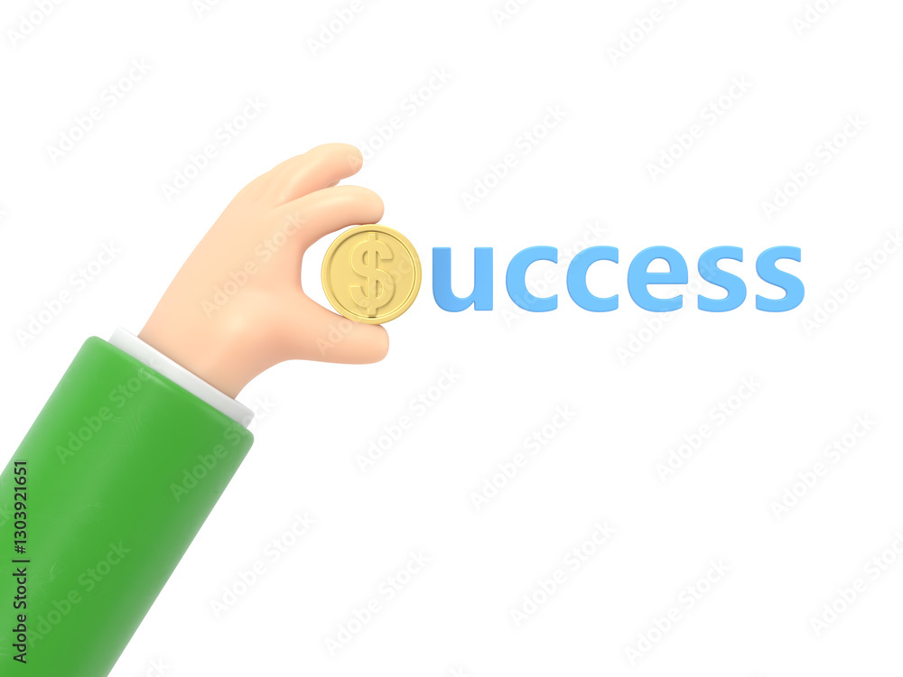 Transparent Backgrounds Mock-up. hand carry coin as S alphabet and ...