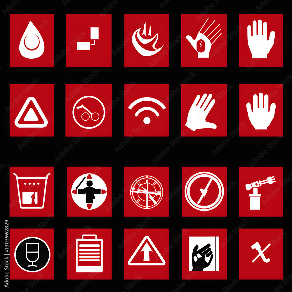 Iconographic Depiction of Universal Safety Guidelines and Precautions ...