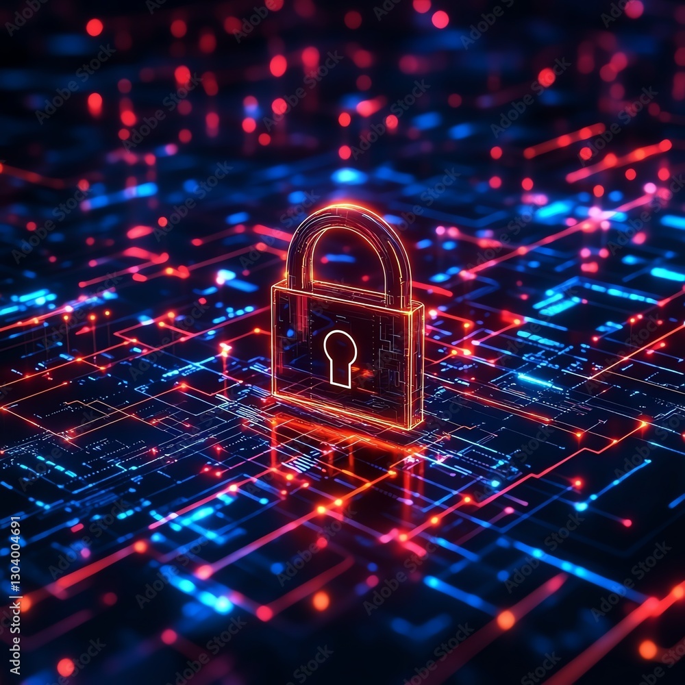 It Technology Security Digital Lock Encrypted Server Connections