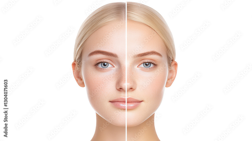 Dramatic transformation, woman's face before & after plastic surgery,a ...