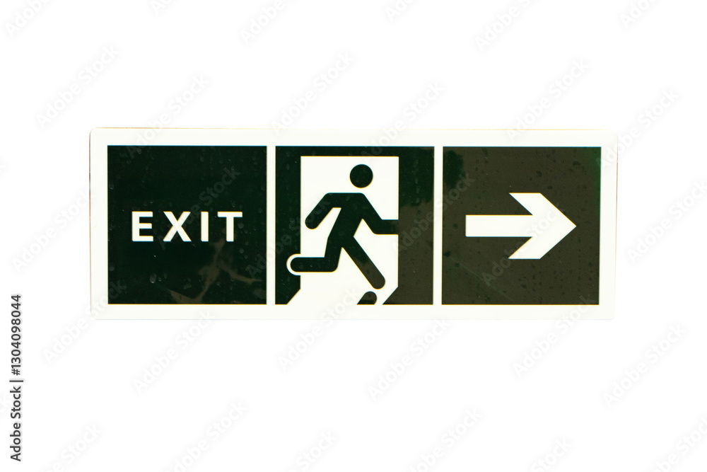 Fire EXIT black emergency exit sign sticker with running man icon ...
