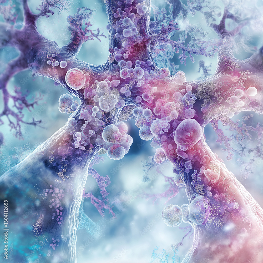 Macro Alveoli View with Oxygen Exchange Stock Illustration | Adobe Stock