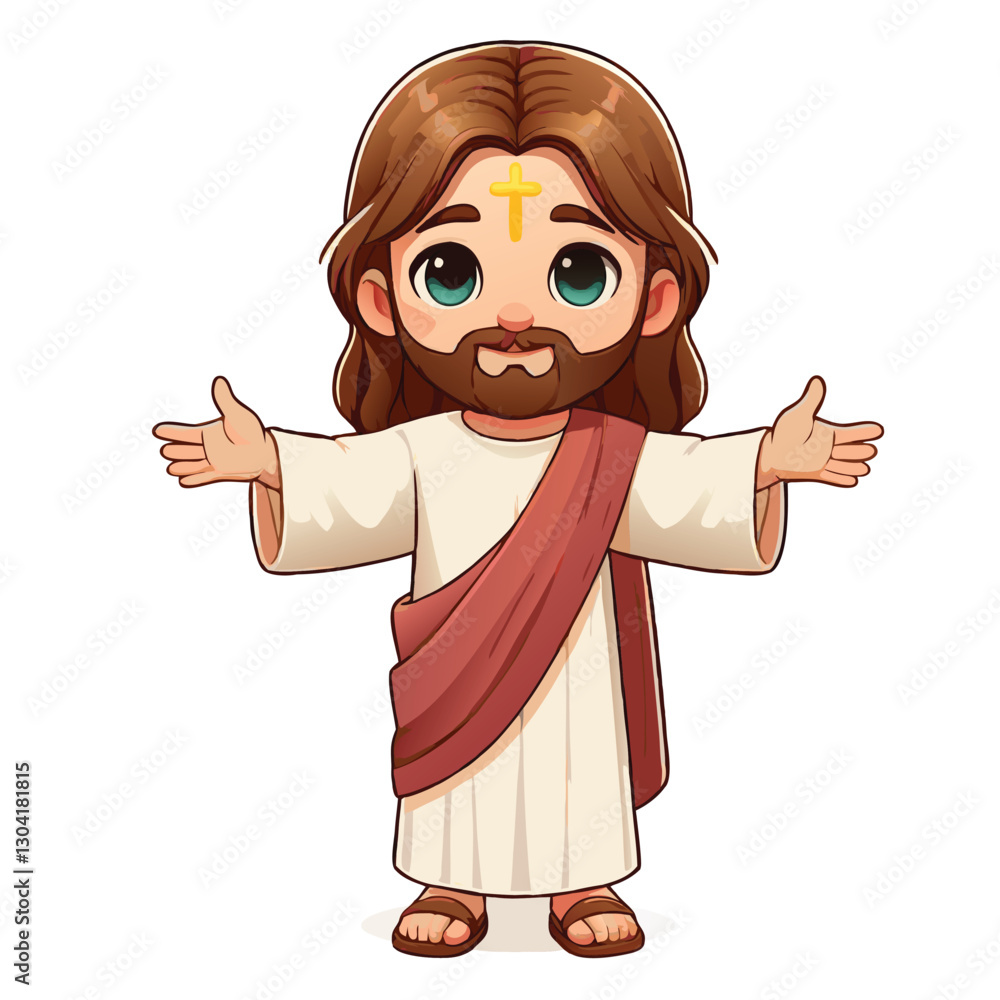 Cartoon Jesus christ vector clipart illustration with white background ...