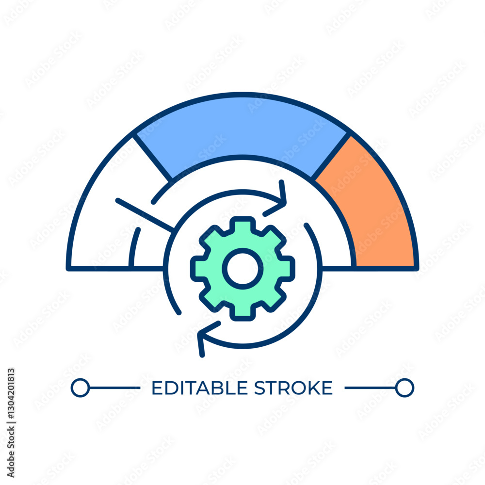 Speed management RGB color icon. Improving road safety. Limit for ...