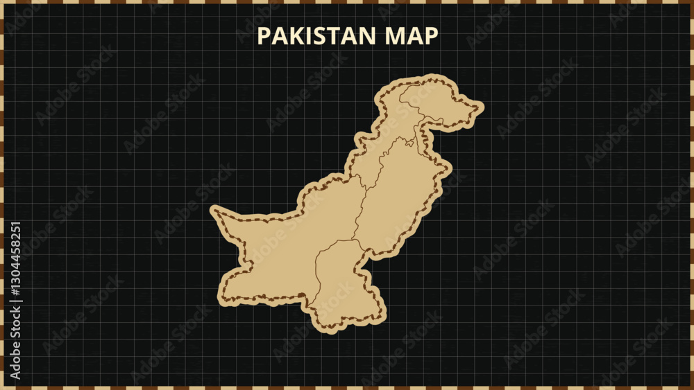 A Map highlighting Pakistan Map, Pakistan modern map with Gold and ...