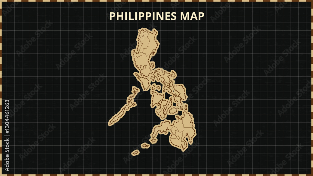 A Map highlighting Philippines Map, Philippines modern map with Gold ...