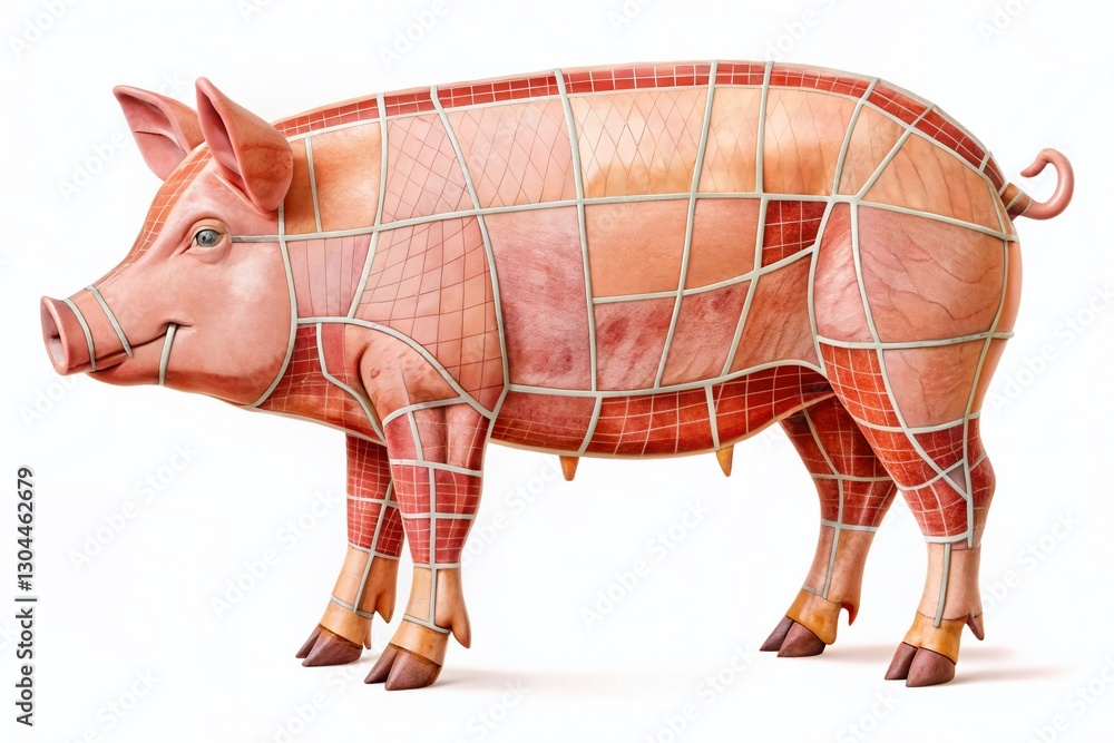British Pork Cuts Diagram: A Visual Guide to Cuts of Pork Stock ...