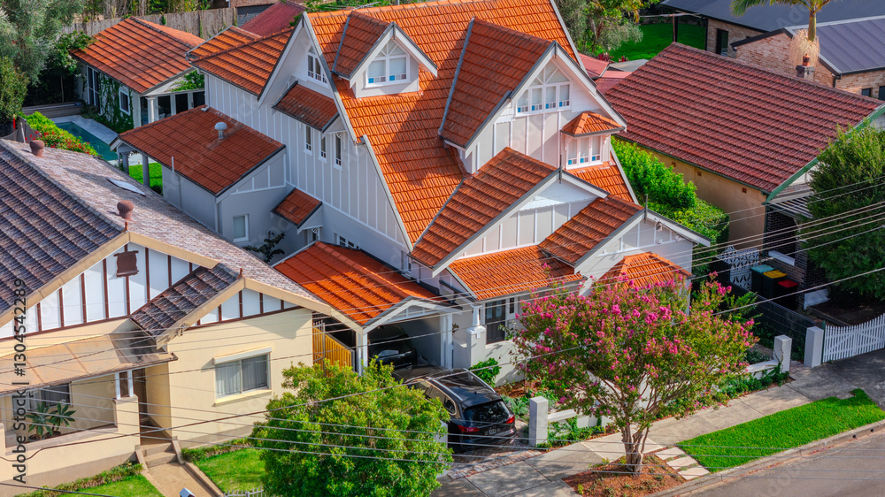 Old Restored Federation Suburban Sydney Double Brick with terracotta ...