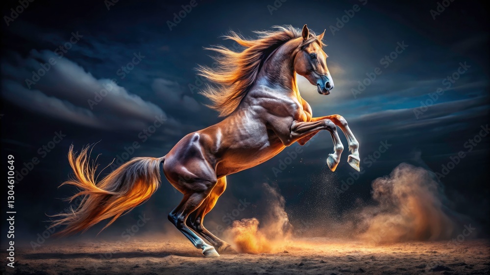 Majestic Horse Long Exposure Photography: Powerful Rear, Dynamic Pose ...