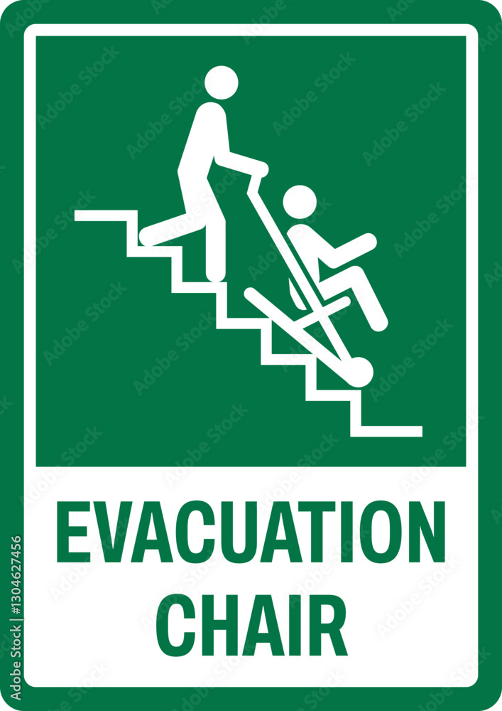 emergency and first aid safety signs v2 uppercase text_evacuation chair ...
