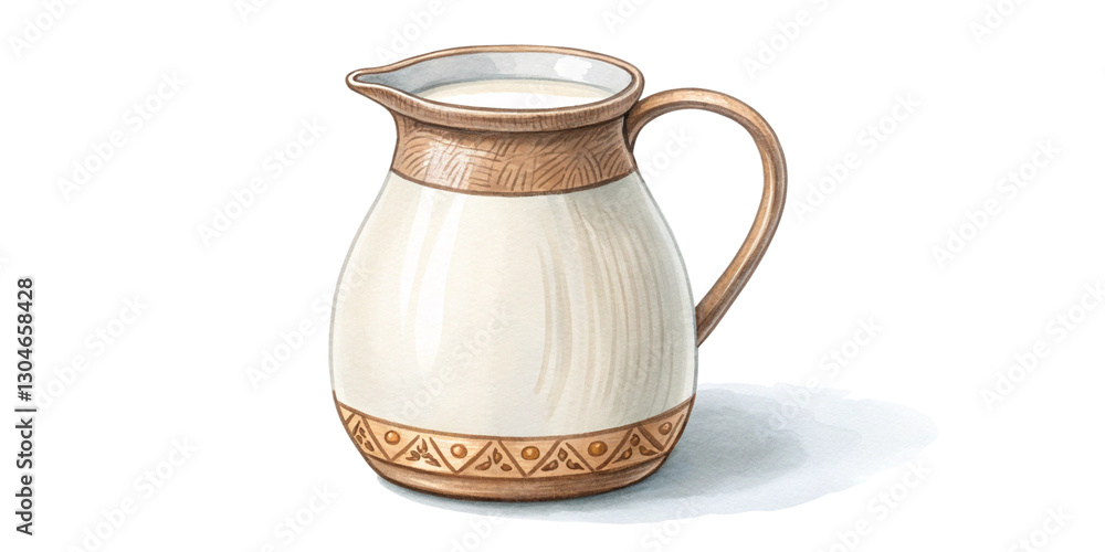 Ilustración de Stock Realistic Ceramic Milk Jar Isolated on Transparent ...