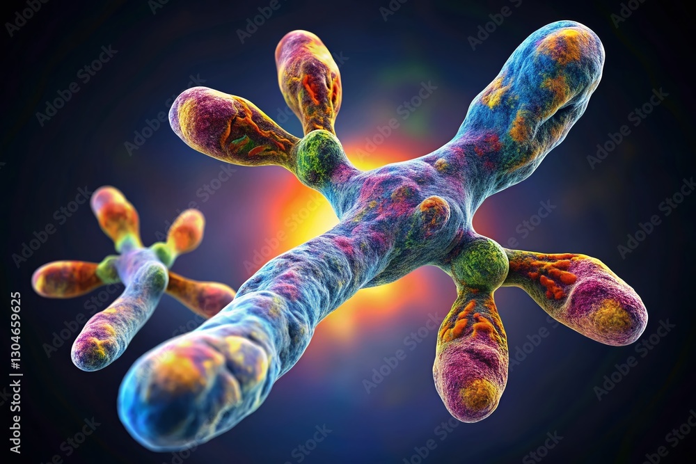 Microscopic Y Chromosome DNA Structure: Genetic Mutation Analysis ...
