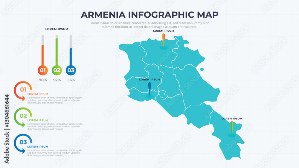 Infographic Map of Armenia. Armenia country map infographic colored ...