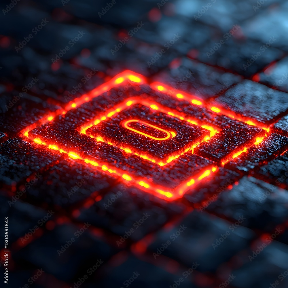 Minimalist Glowing QR Code with Red Warning Icon Signifying Fraudulent ...