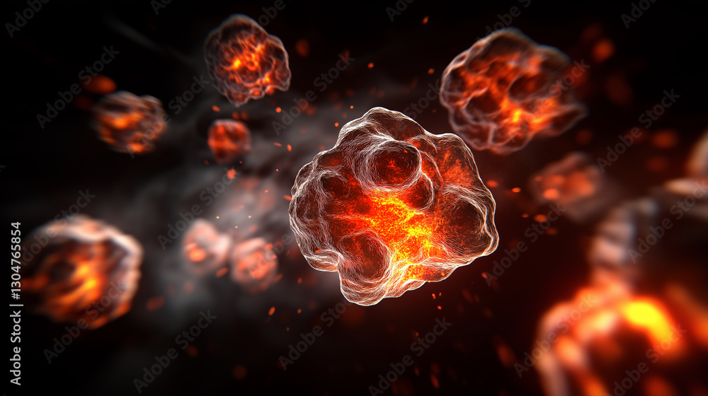 Stock-Illustration „Scientific 3D model of leukemia cells, depicting ...
