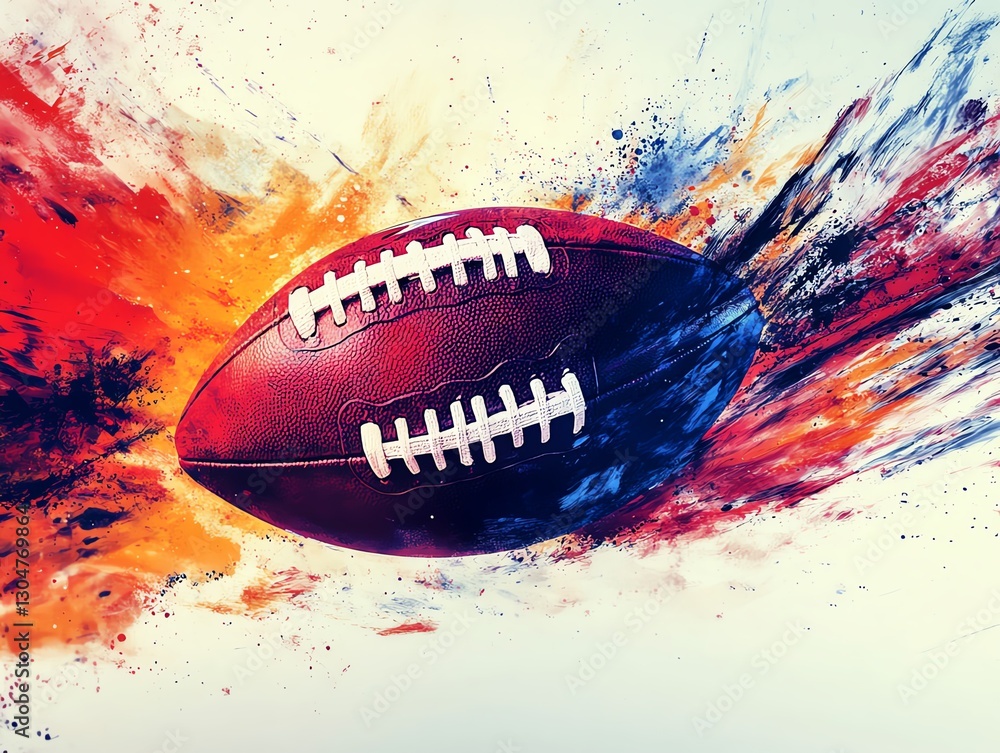 A Superbowl background featuring American football with paint splashes ...
