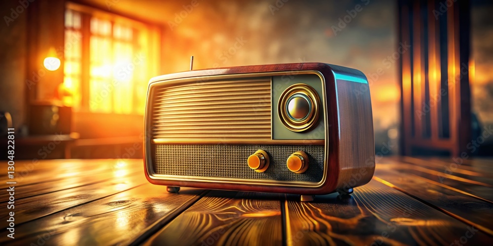 Vintage Retro Radio Broadcast, Classic AM FM Receiver, Old Style Radio ...