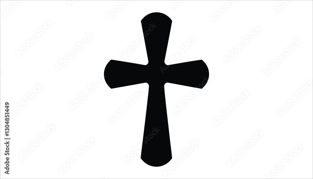 Gothic Cross Vector. Black Christian Symbol . Religious Clipart for ...