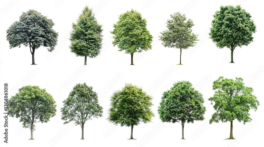 Collection of high-resolution photorealistic tree clip art featuring ...