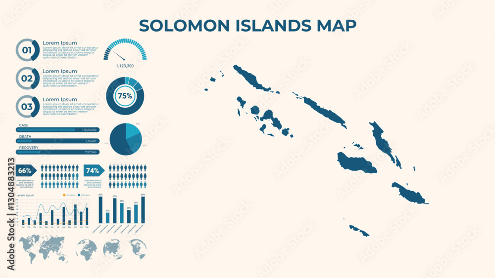Стоковое векторное изображение «Infographic Map of Solomon Islands ...