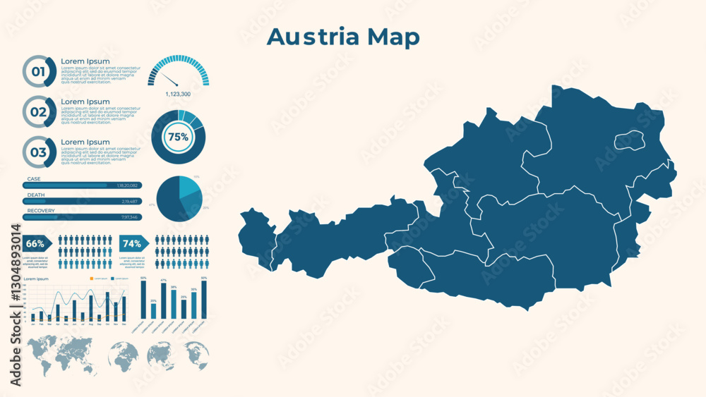 Image vectorielle Stock Infographic Map of Austria. Vector Map of a ...