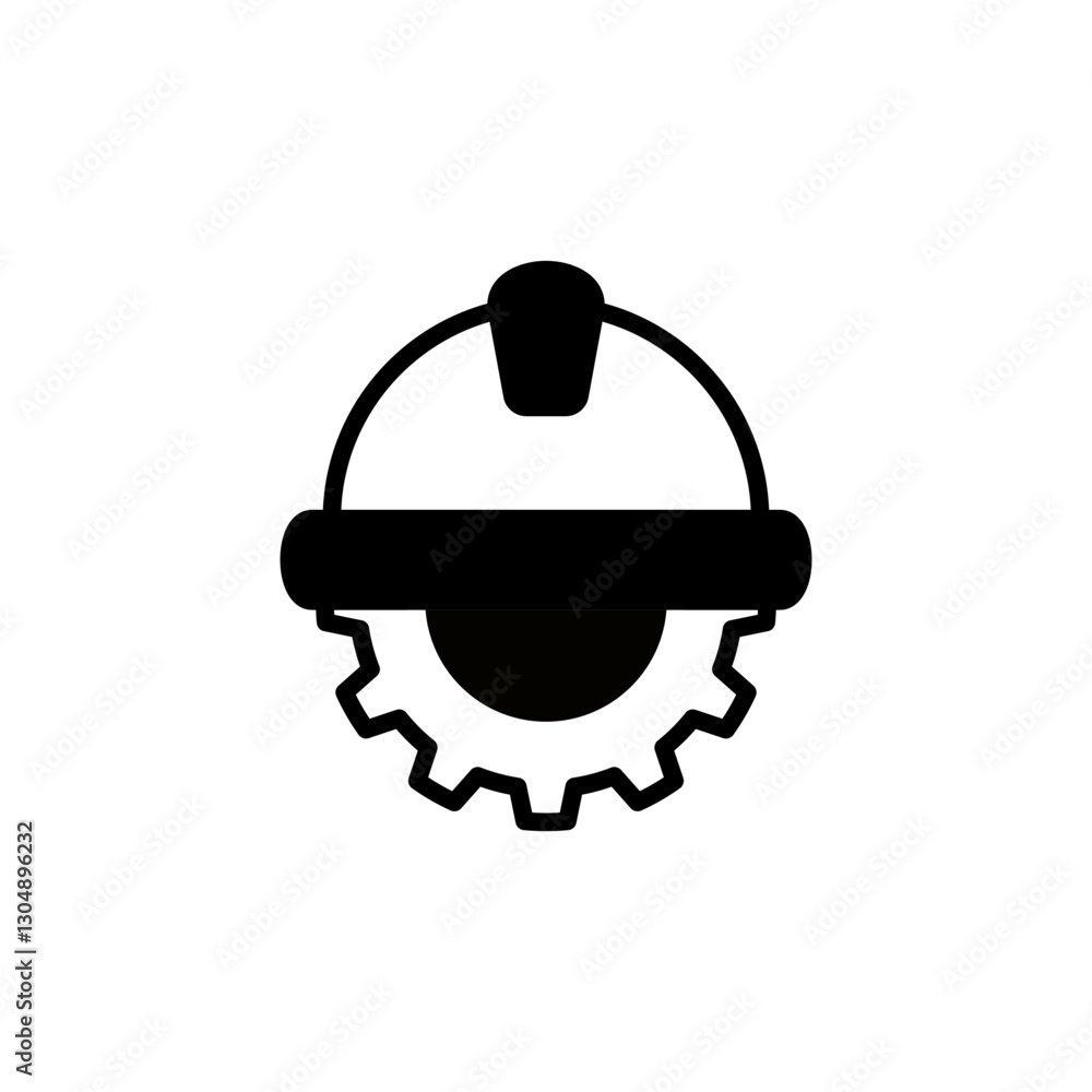helmet gear icon, simple flat style, illustration, logo sign symbol ...