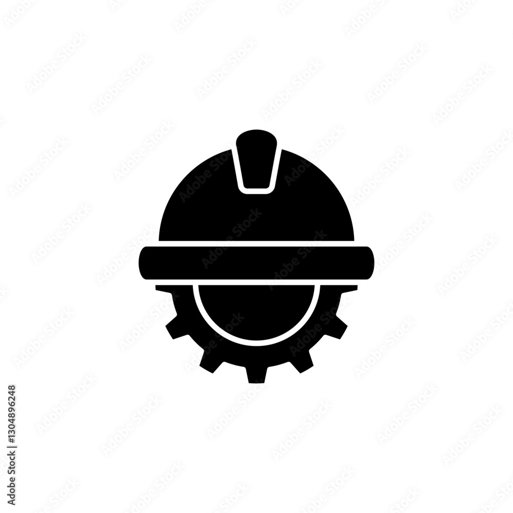 helmet gear icon, simple flat style, illustration, logo sign symbol ...