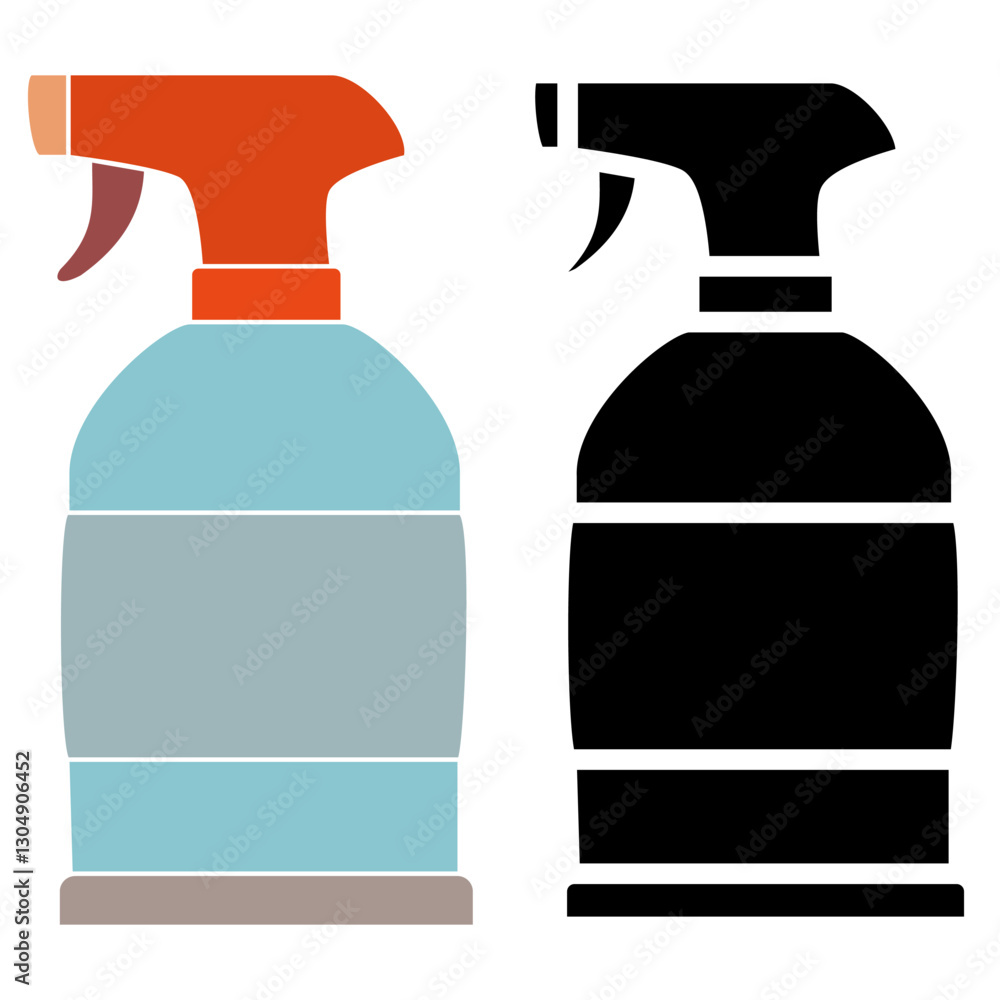 water spray bottle icon, simple flat style, illustration, logo sign ...