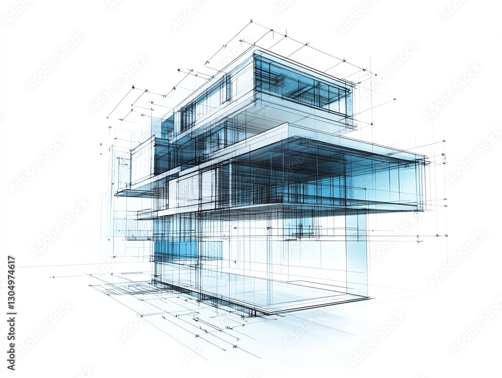 Architectural development diagram, building blueprint, floor plan ...