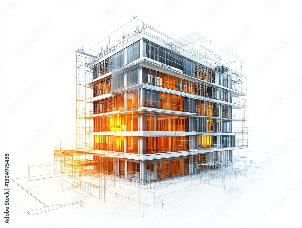 Building construction diagram, architectural blueprint, floor plans ...