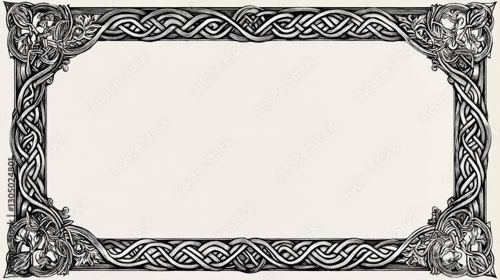 Elegant Viking-Inspired A4 Border with Fine Norse Knotwork, Subtle ...