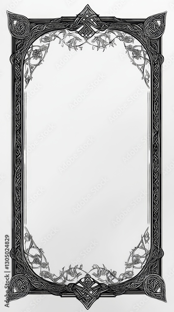 Elegant Viking-Inspired A4 Border with Fine Norse Knotwork, Subtle ...