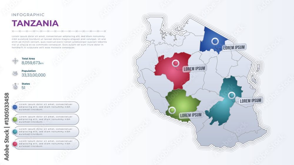 Total Area, Papulation, States & More Detailed Infographic Map of ...