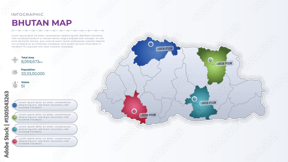 Total Area, Papulation, States & More Detailed Infographic Map of ...