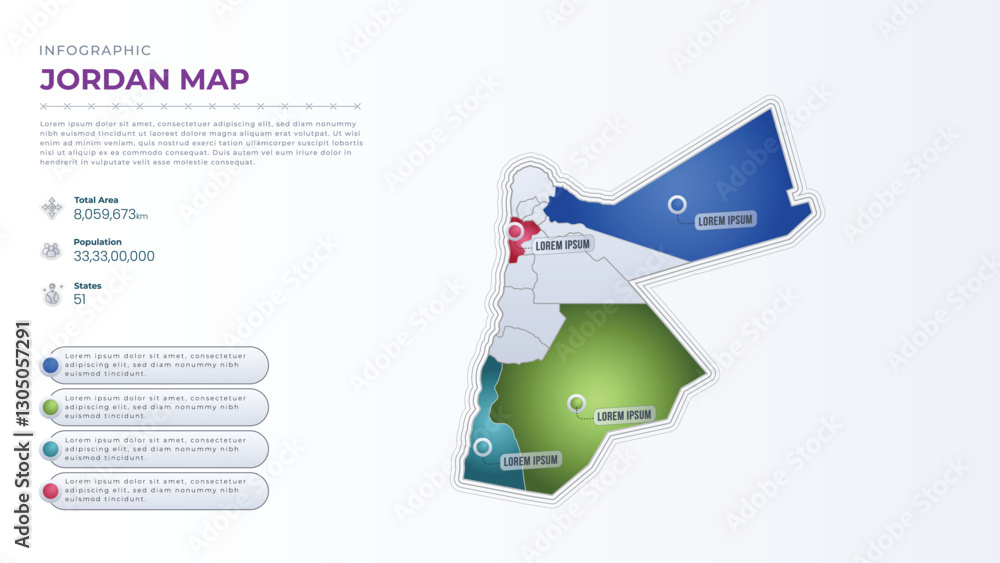 Stock-Vektorgrafik „Total Area, Papulation, States & More Detailed ...