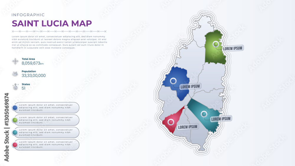 Total Area, Papulation, States & More Detailed Infographic Map of Saint ...