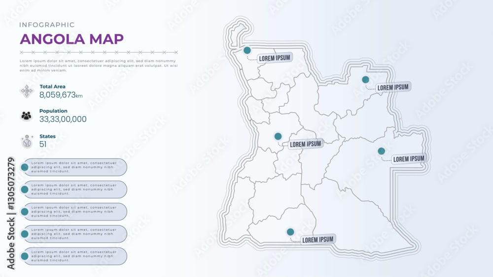 Total Area, Papulation, States & More Detailed Infographic Map of ...