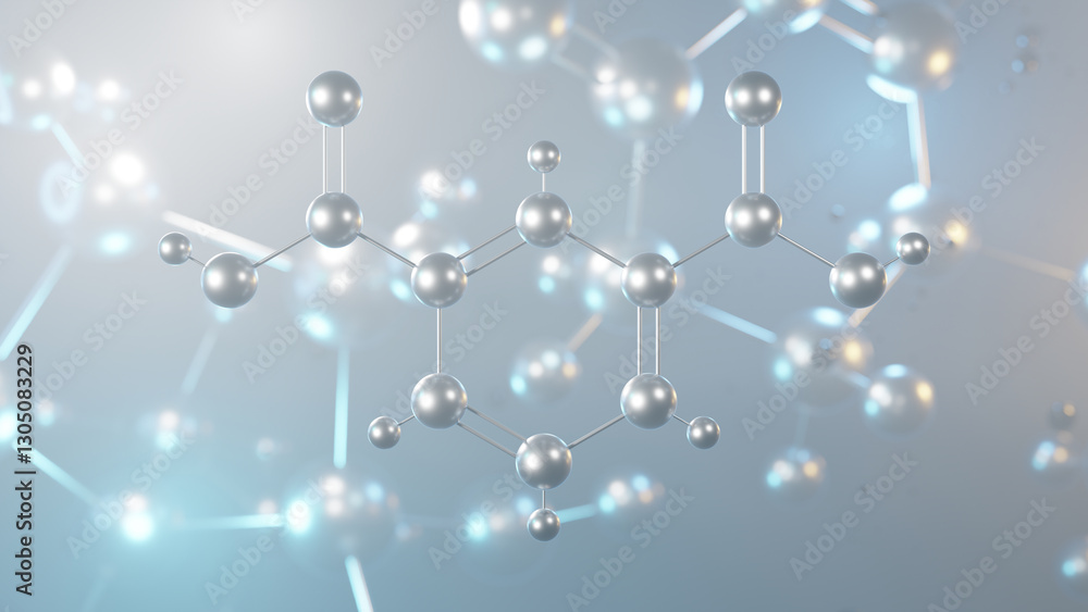 isophthalic acid molecular structure, 3d model molecule, isomer ...