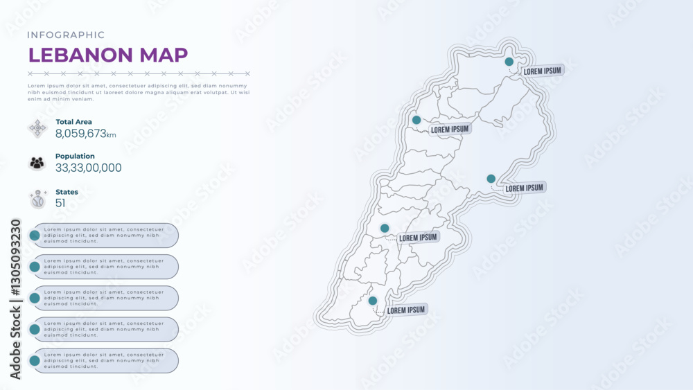 Total Area, Papulation, States & More Detailed Infographic Map of ...
