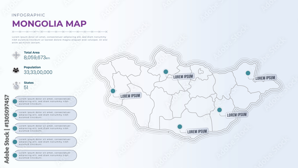 Total Area, Papulation, States & More Detailed Infographic Map of ...
