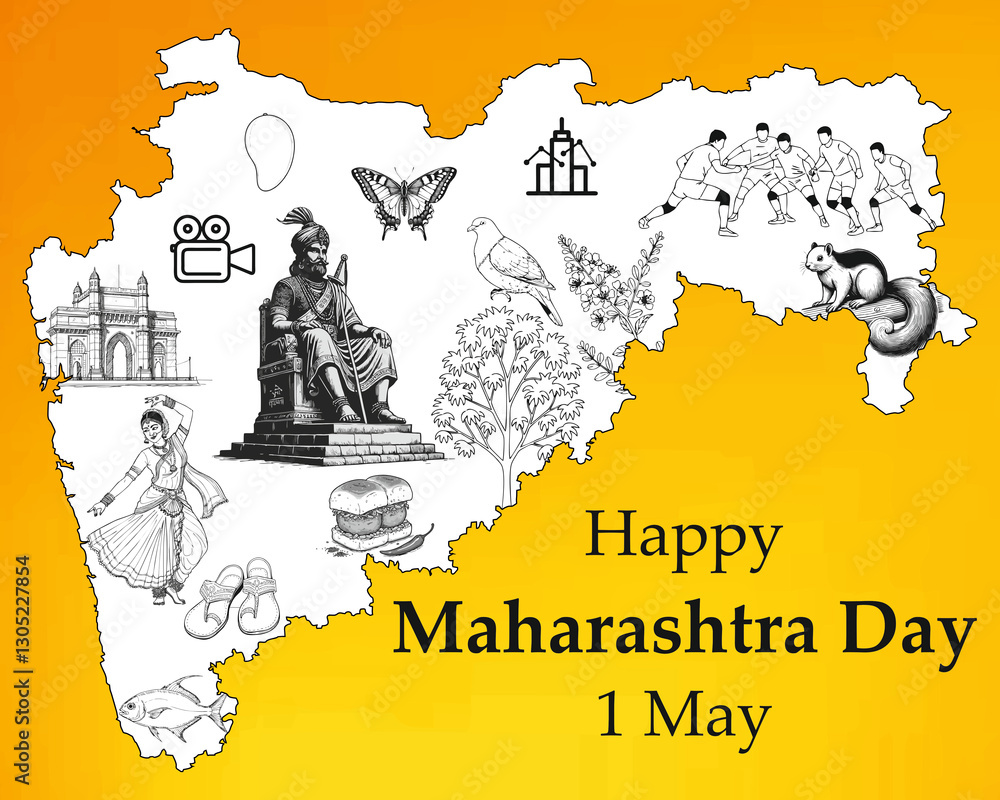 Ilustración de Stock Celebrate Maharashtra Day (May 1st) with this ...