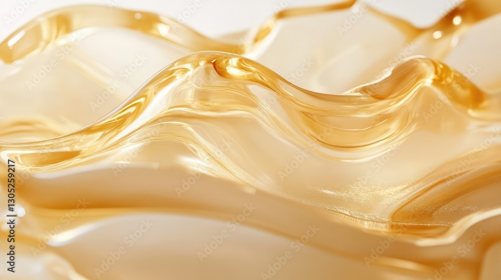 Glossy Fluid Texture with Soft Wave Patterns in Warm Amber Color for ...