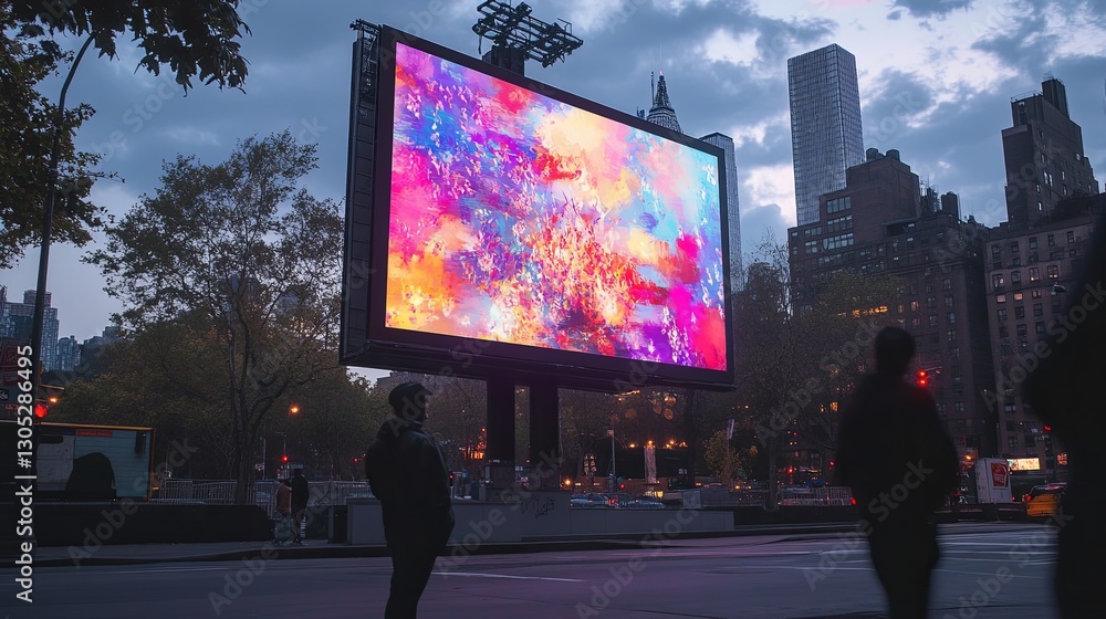 Digital billboard displaying an advertisement for a spring music ...