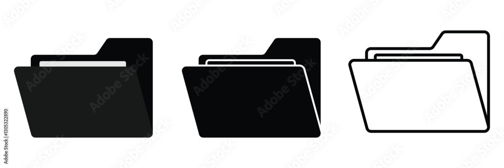 Image vectorielle Stock Folder icon set. Simple computer file folder icon. Modern computer file ...