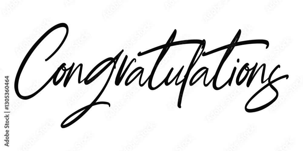 Congratulations calligraphy. Calligraphic banner. Hand lettering ...