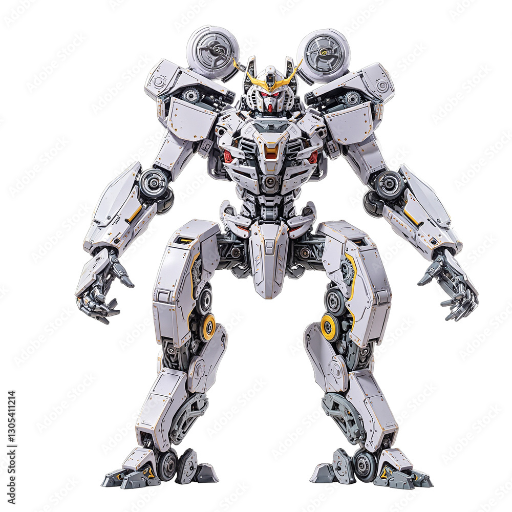 Powerful bipedal robot with intricate machinery heavy duty exoskeleton ...