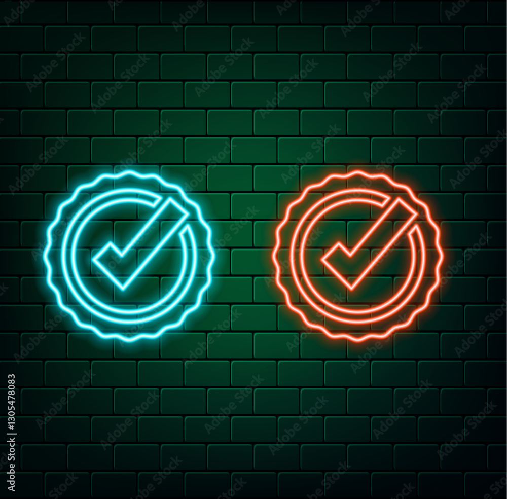 Green check mark tick icon from connecting dot and line light effect ...