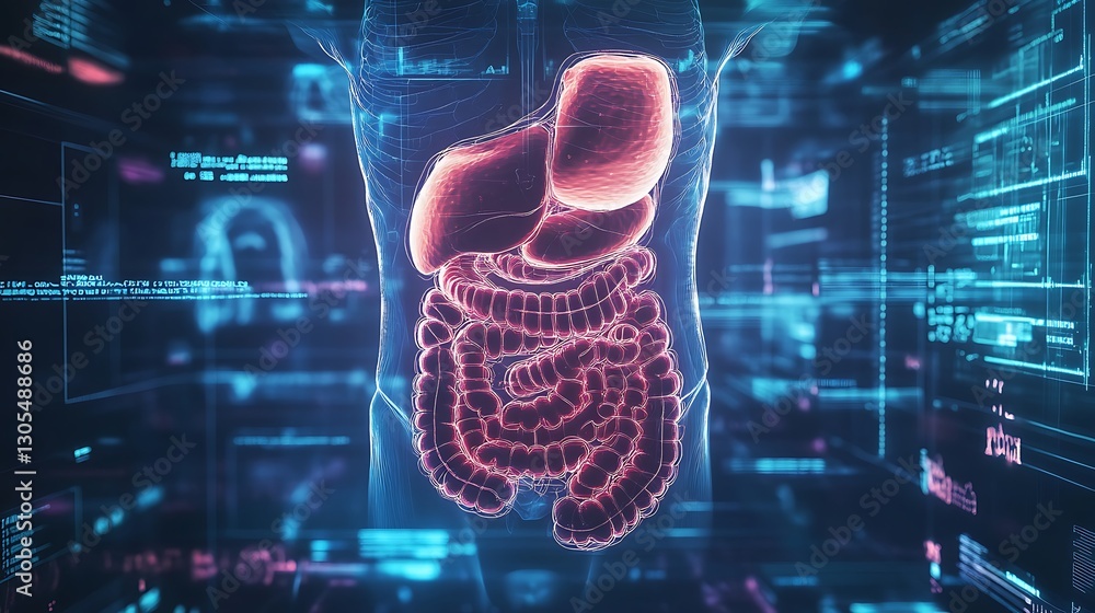 Human anatomy and internal organs in digital model high resolution ...