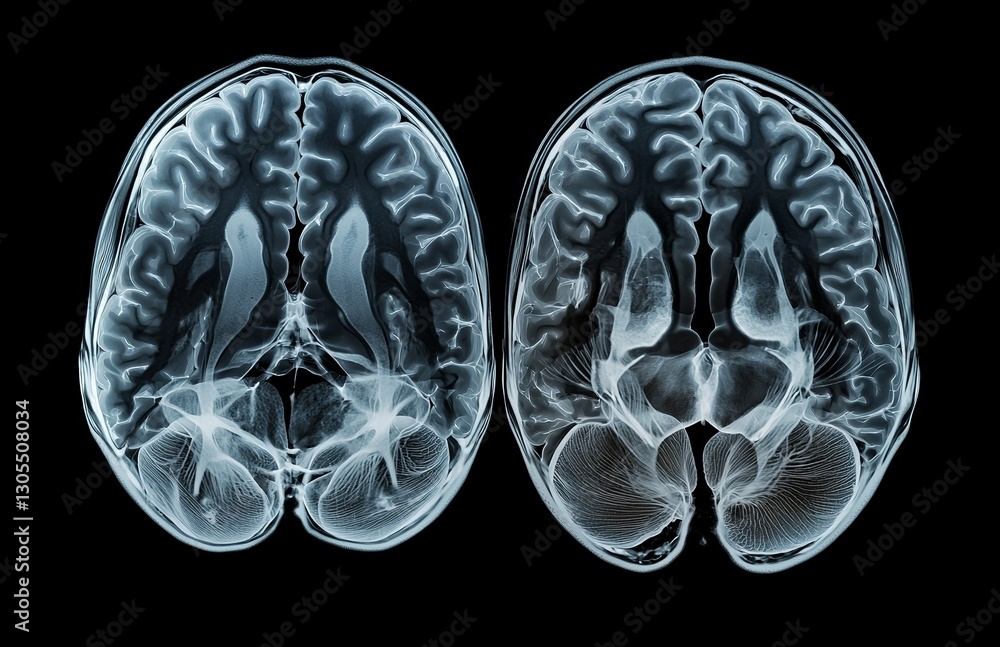 An MRI of the brain in axial and coronal planes is used to detect brain ...
