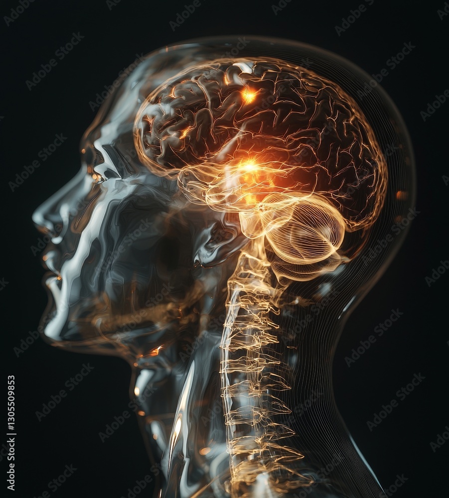 Image of a brain vessel captured through MRI, representing ...